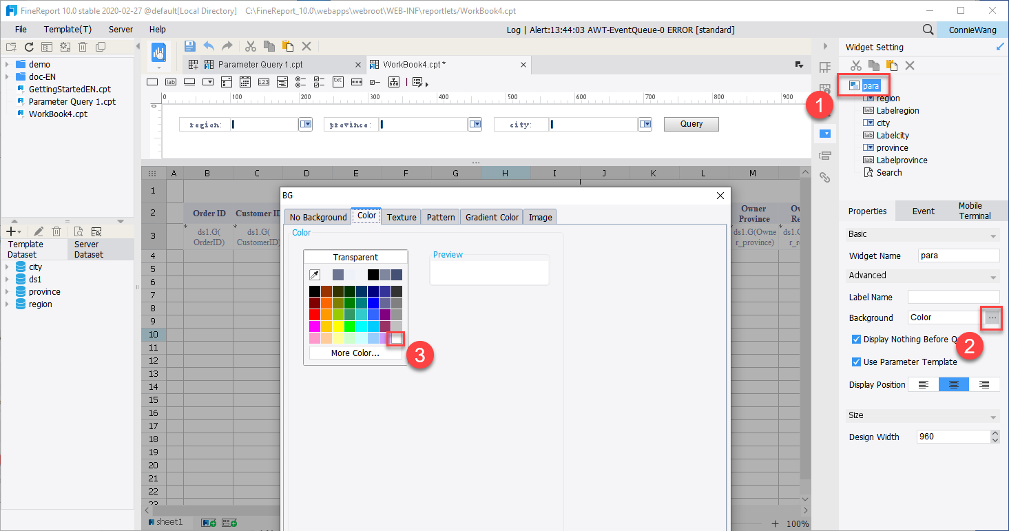 Common Parameter Application-FineReport Help Document