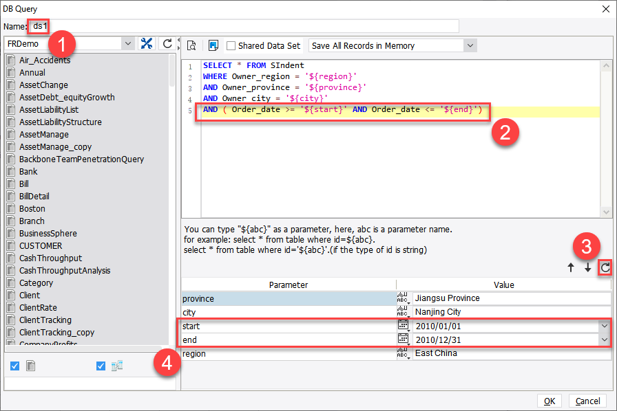 Common Parameter Application-FineReport Help Document
