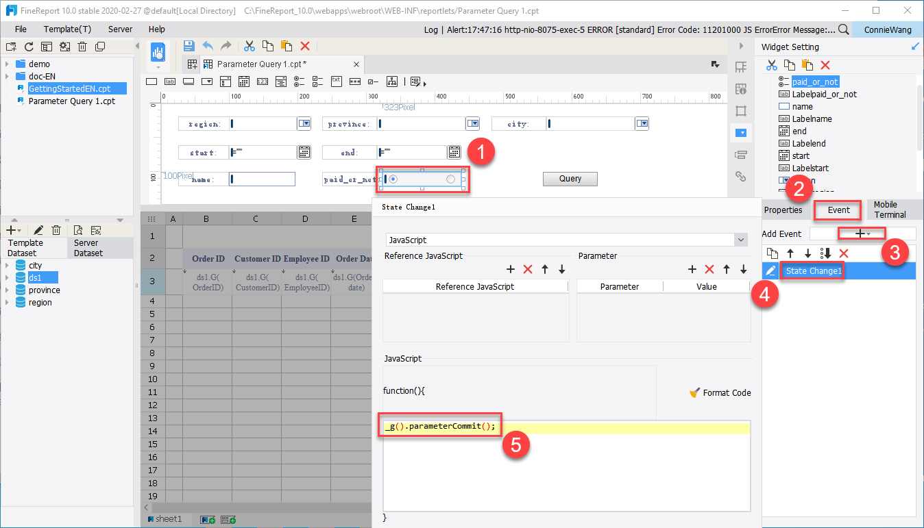 Common Parameter Application-FineReport Help Document