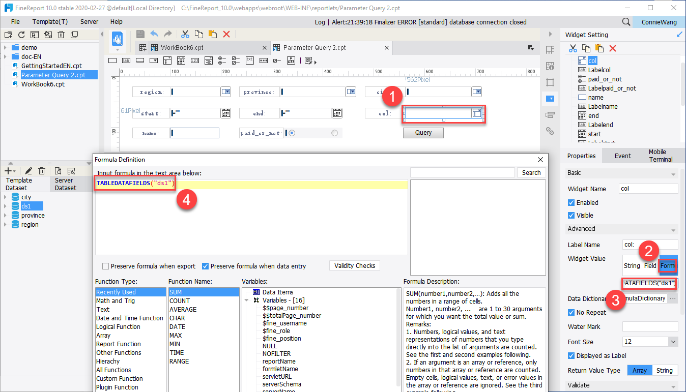 Common Parameter Application-FineReport Help Document