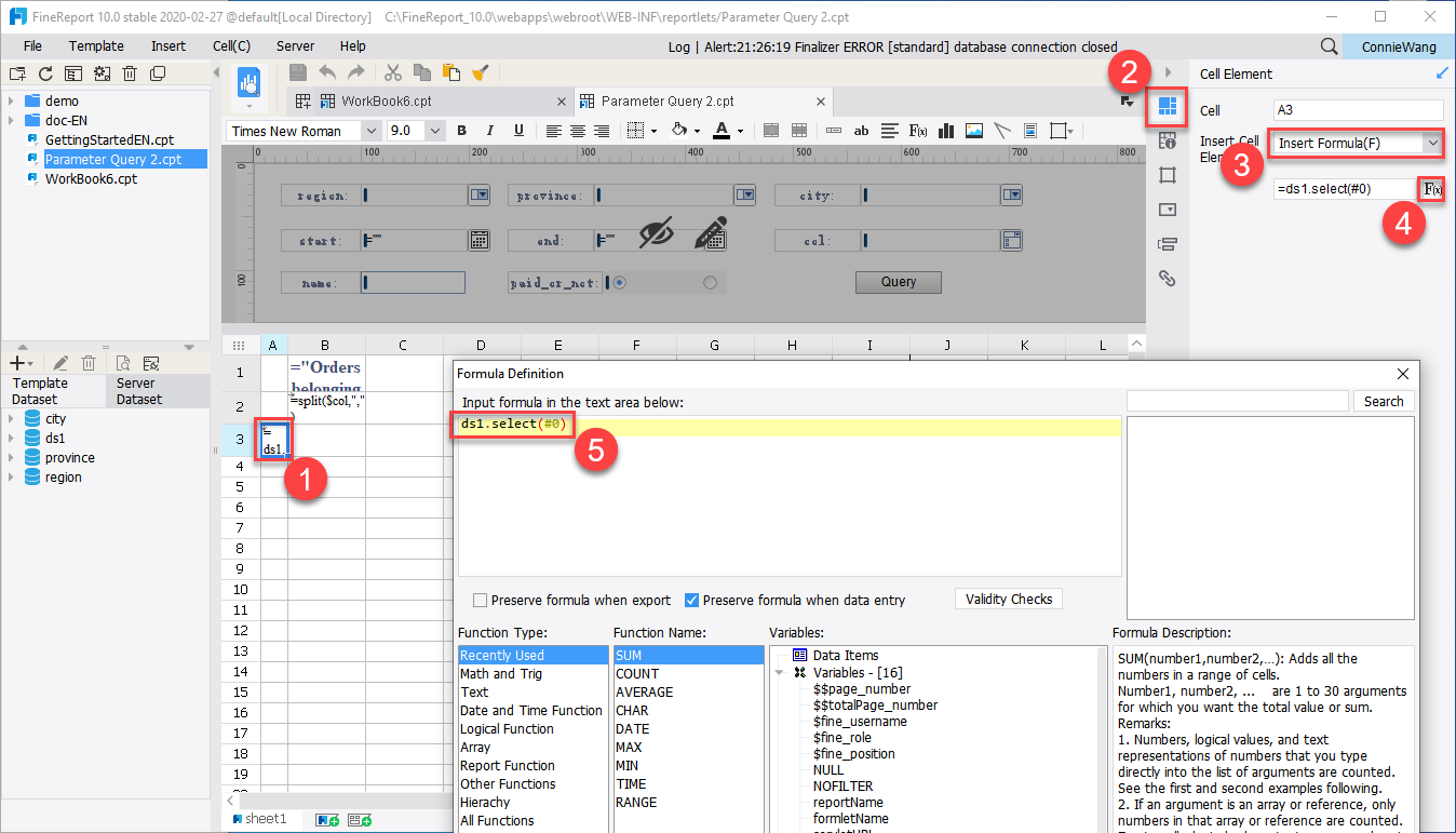 Common Parameter Application-FineReport Help Document