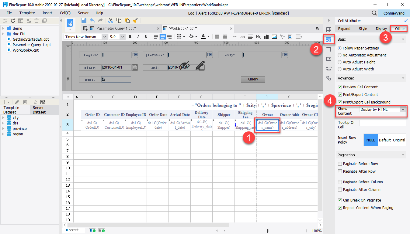 Common Parameter Application-FineReport Help Document
