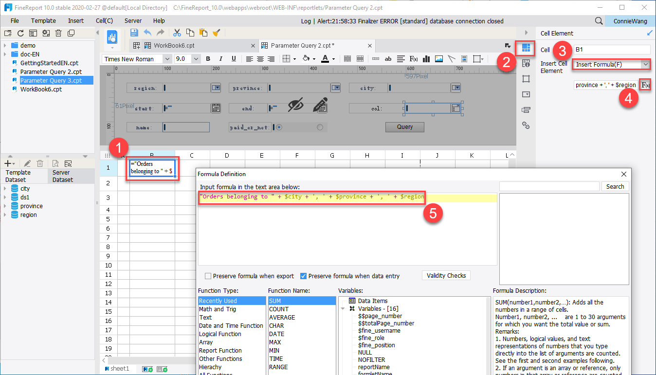 Common Parameter Application-FineReport Help Document