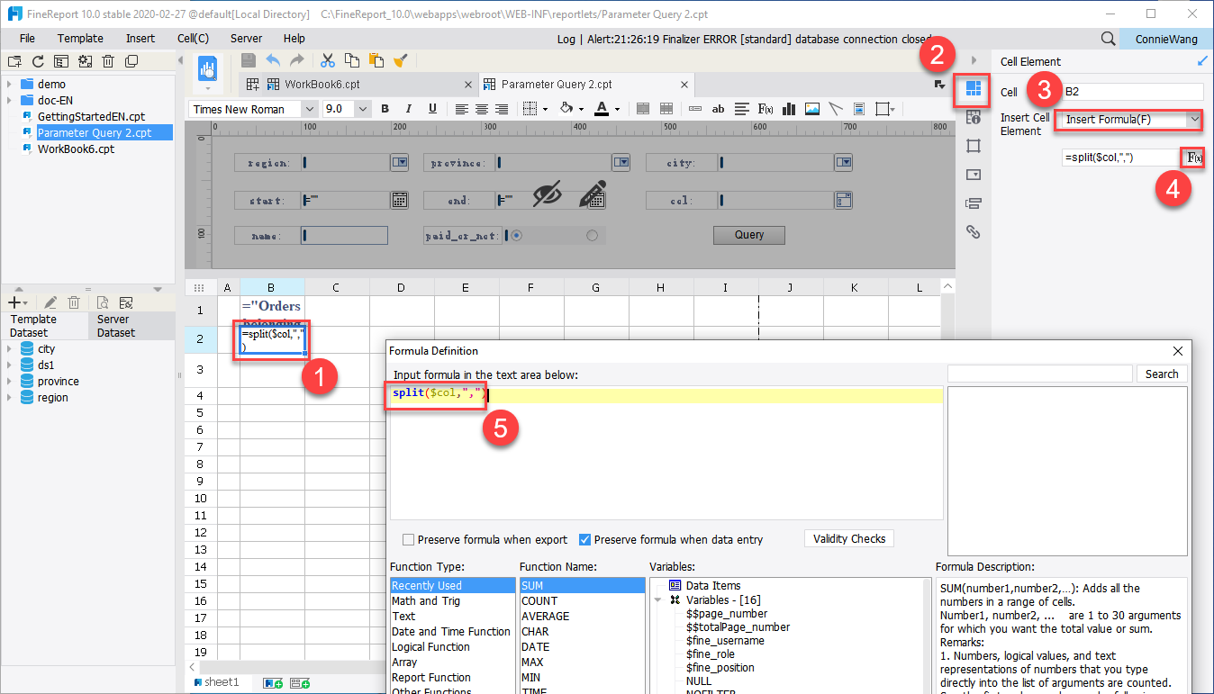 Common Parameter Application-FineReport Help Document