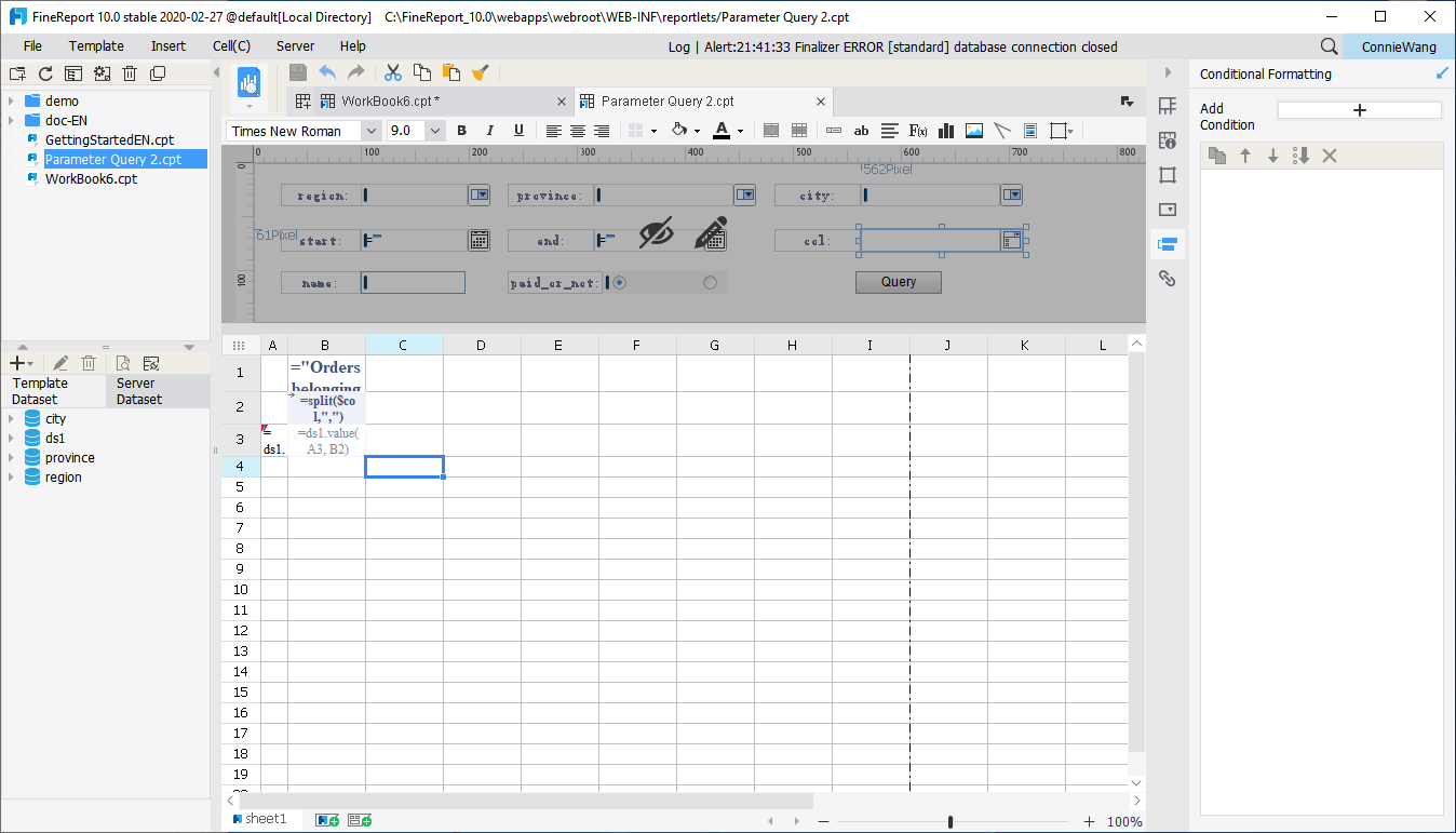 Common Parameter Application-FineReport Help Document