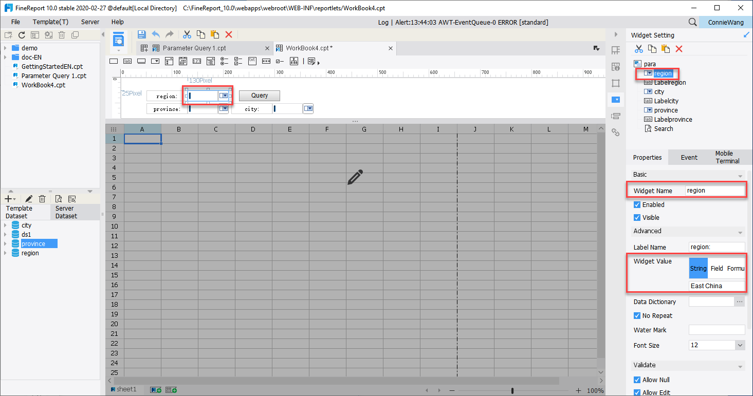 Common Parameter Application-FineReport Help Document