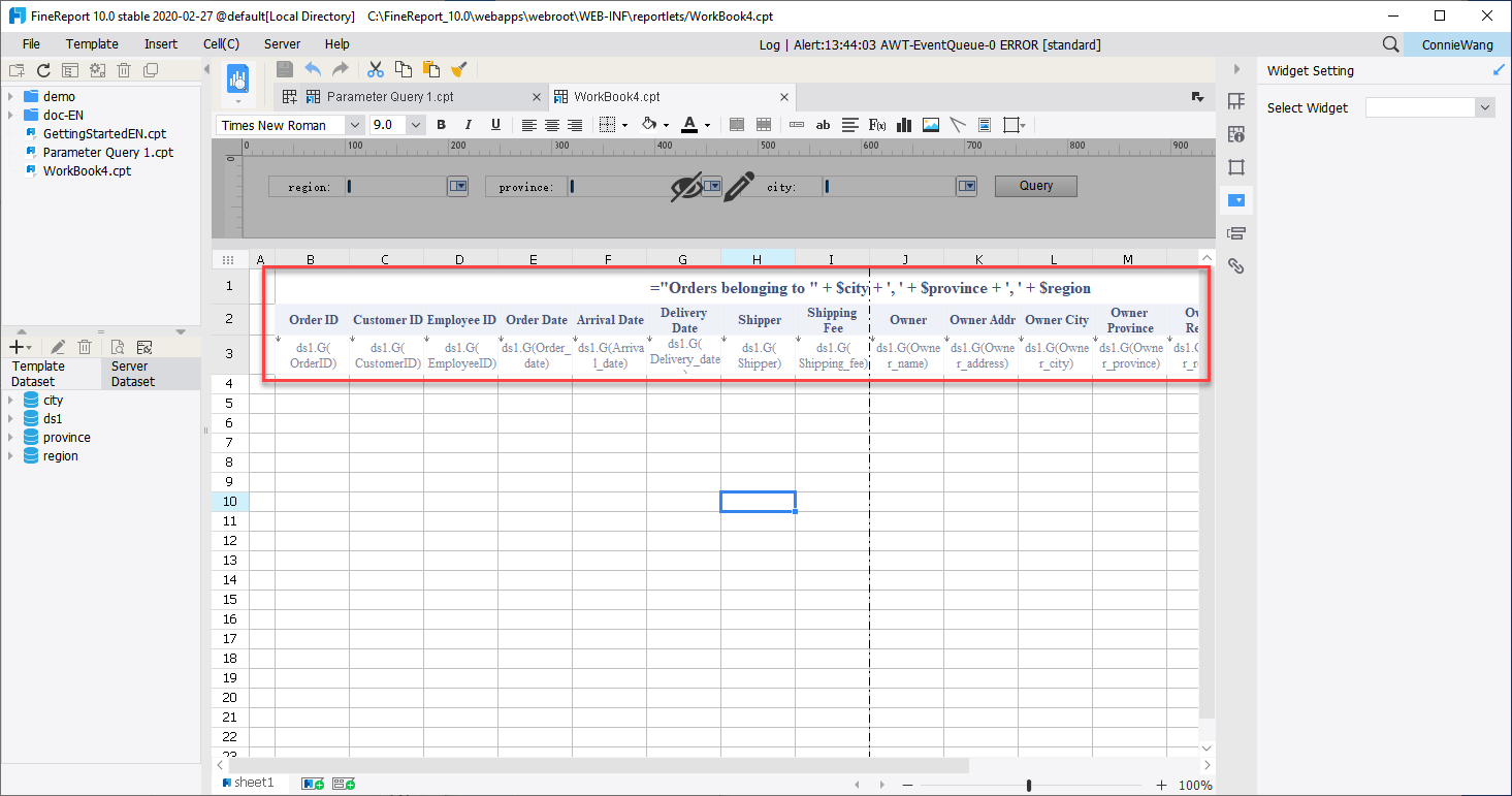 Common Parameter Application-FineReport Help Document