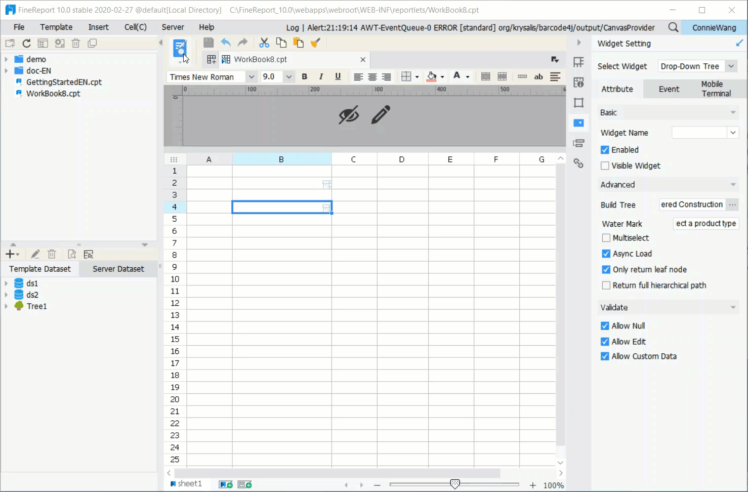 Report Drop-down Tree-FineReport Help Document