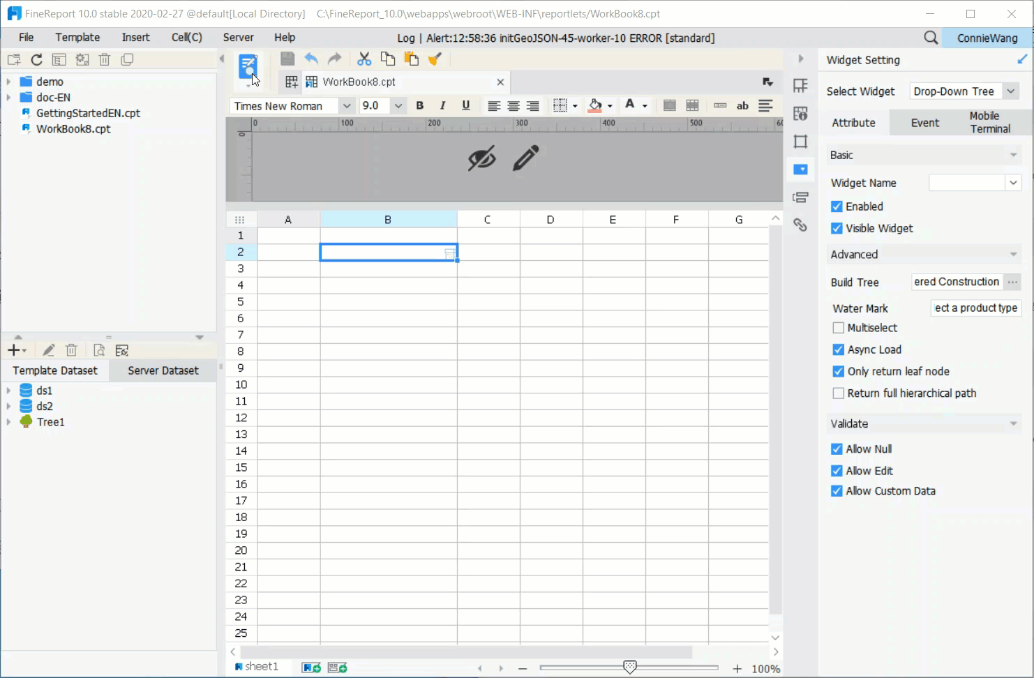 Report Drop-down Tree-FineReport Help Document