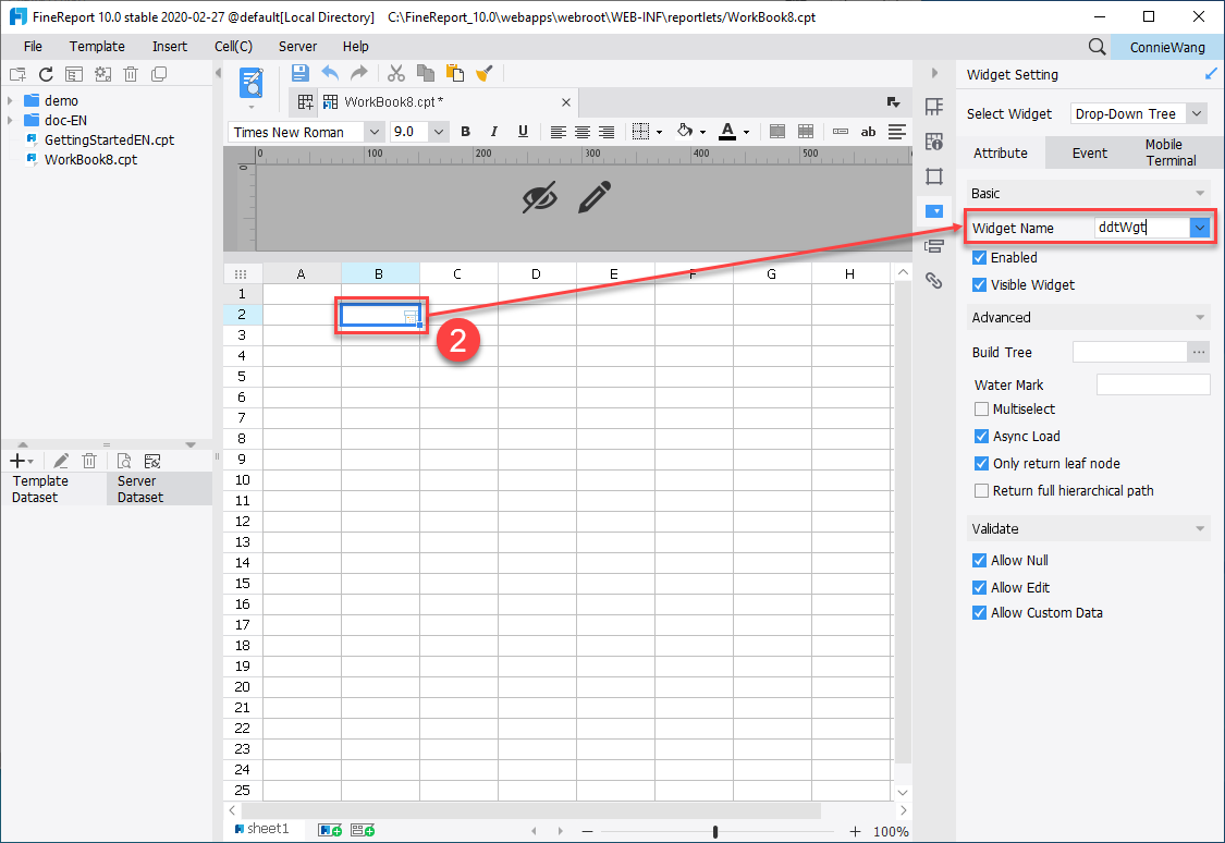 Report Drop-down Tree-FineReport Help Document