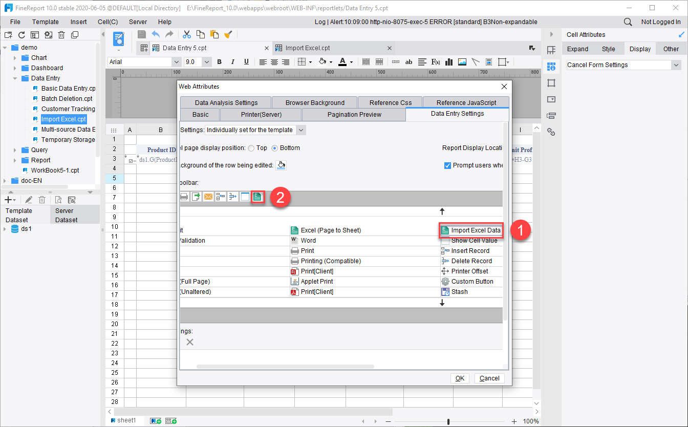 Row-based Data Entry-FineReport Help Document