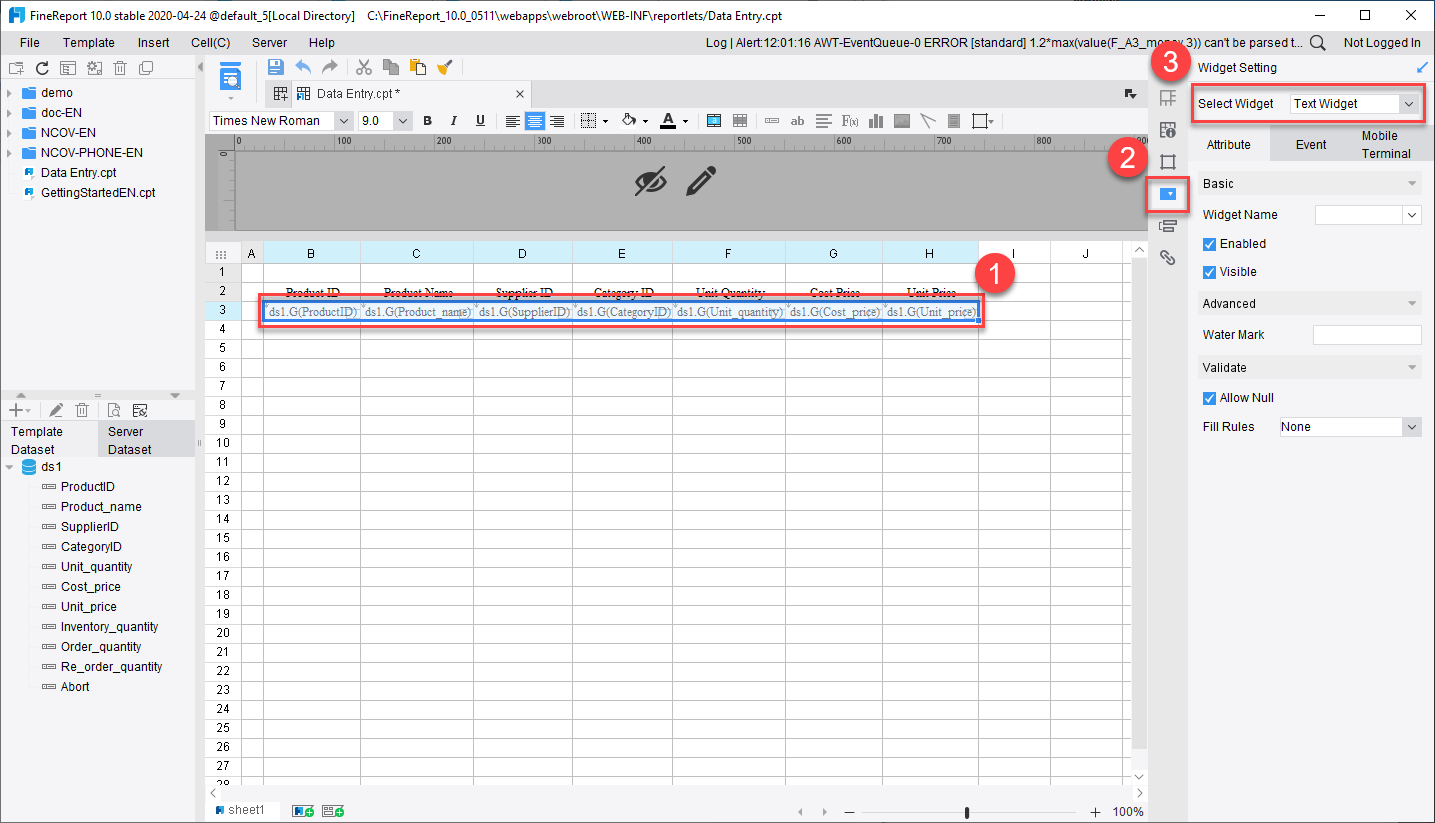 Row-based Data Entry-FineReport Help Document