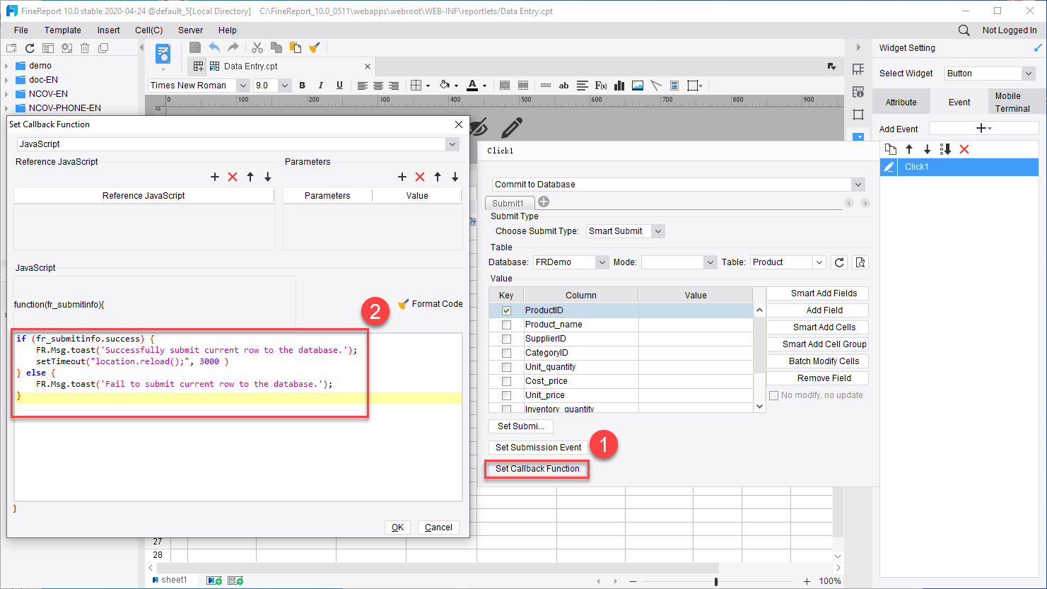 Row-based Data Entry-FineReport Help Document