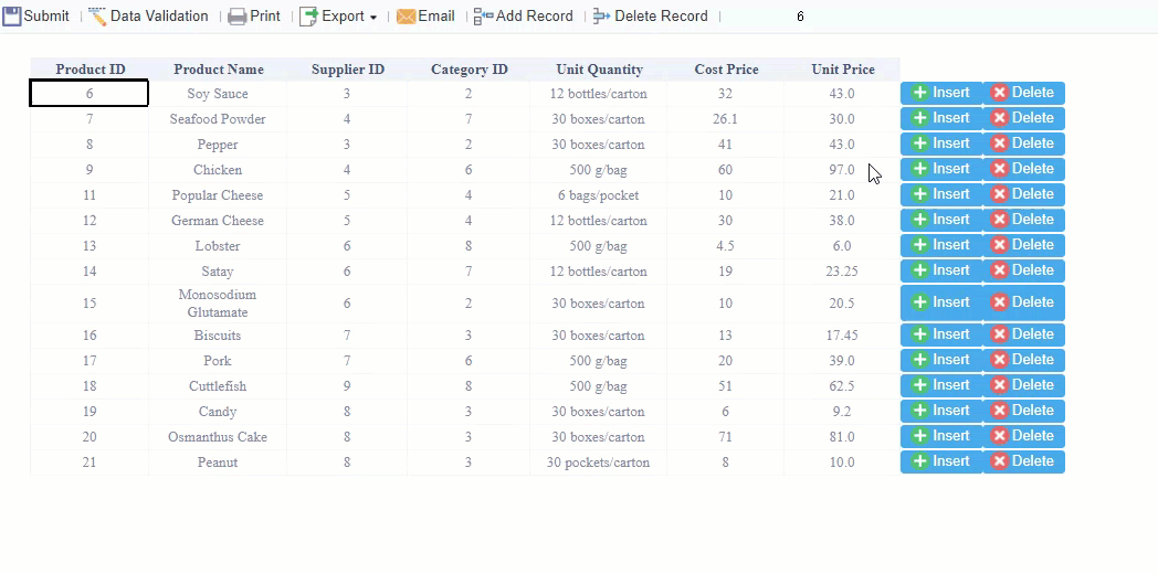 Row-based Data Entry-FineReport Help Document