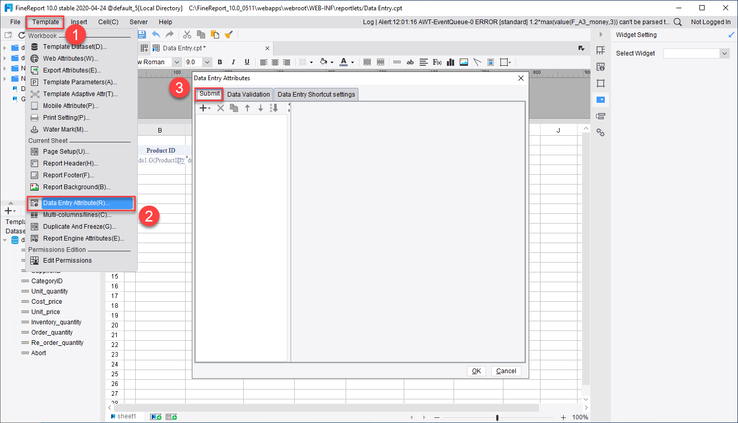 Row-based Data Entry-FineReport Help Document