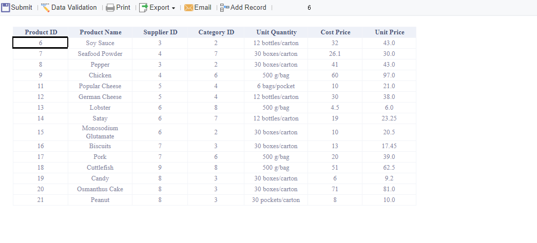 Row-based Data Entry-FineReport Help Document