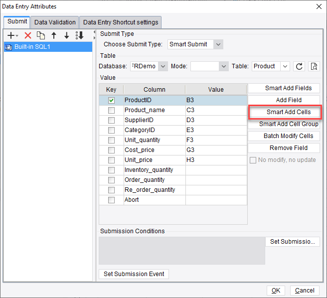 Row-based Data Entry-FineReport Help Document
