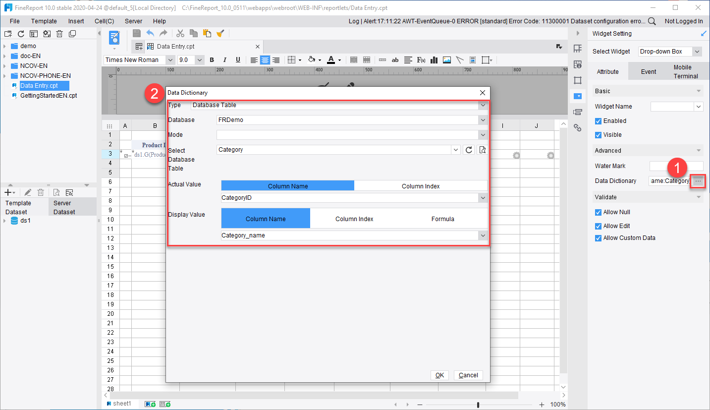 Row-based Data Entry-FineReport Help Document