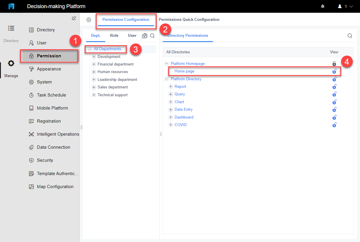 Homepage Management-FineReport Help Document