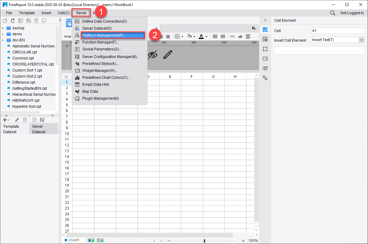 Directory Management-FineReport Help Document
