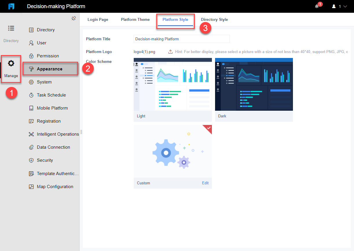 Platform Style-FineReport Help Document
