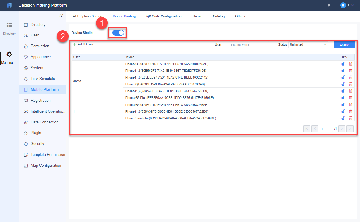 Mobile Device Binding-FineReport Help Document