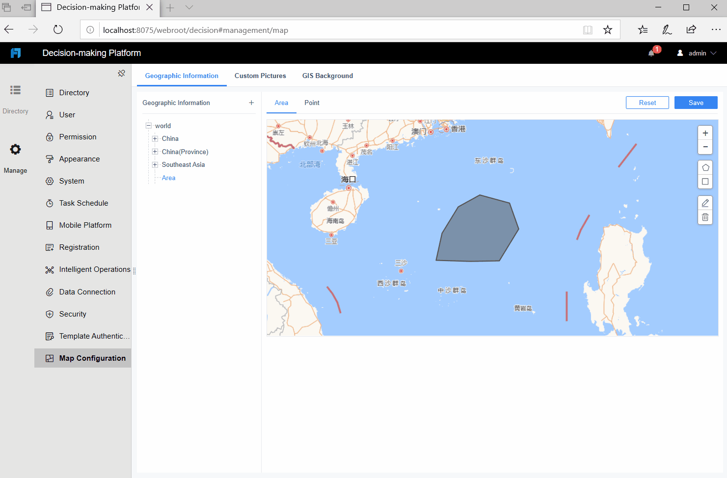 Geographic Information-FineReport Help Document