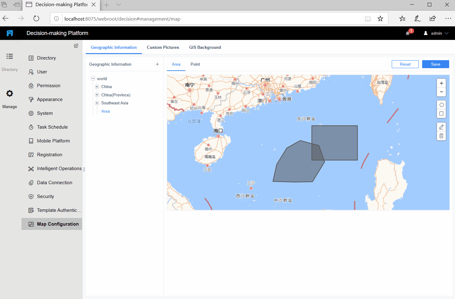 Geographic Information-FineReport Help Document