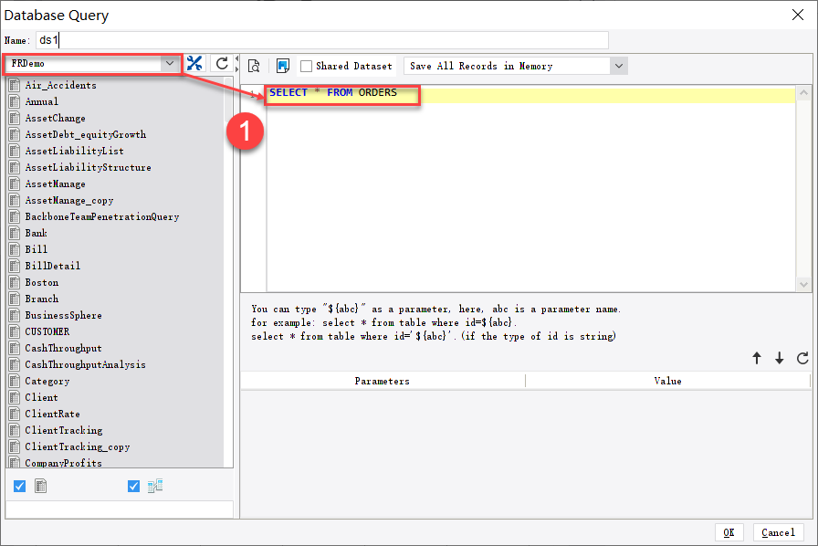 Use Parameter Injection-FineReport Help Document