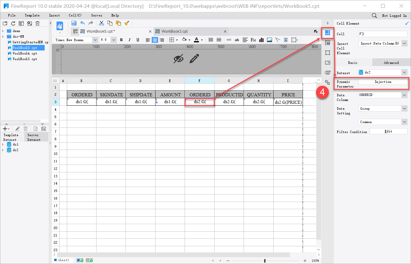 Use Parameter Injection-FineReport Help Document