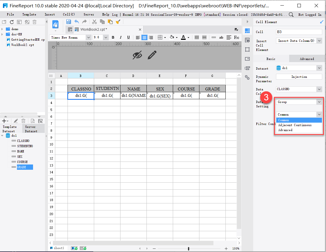 Adjacent Continuous Groups-FineReport Help Document