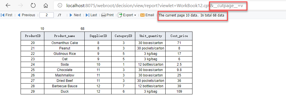 JS Display Row Count in the Toolbar-FineReport Help Document