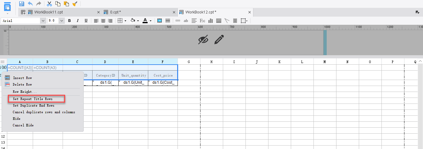 JS Display Row Count in the Toolbar-FineReport Help Document