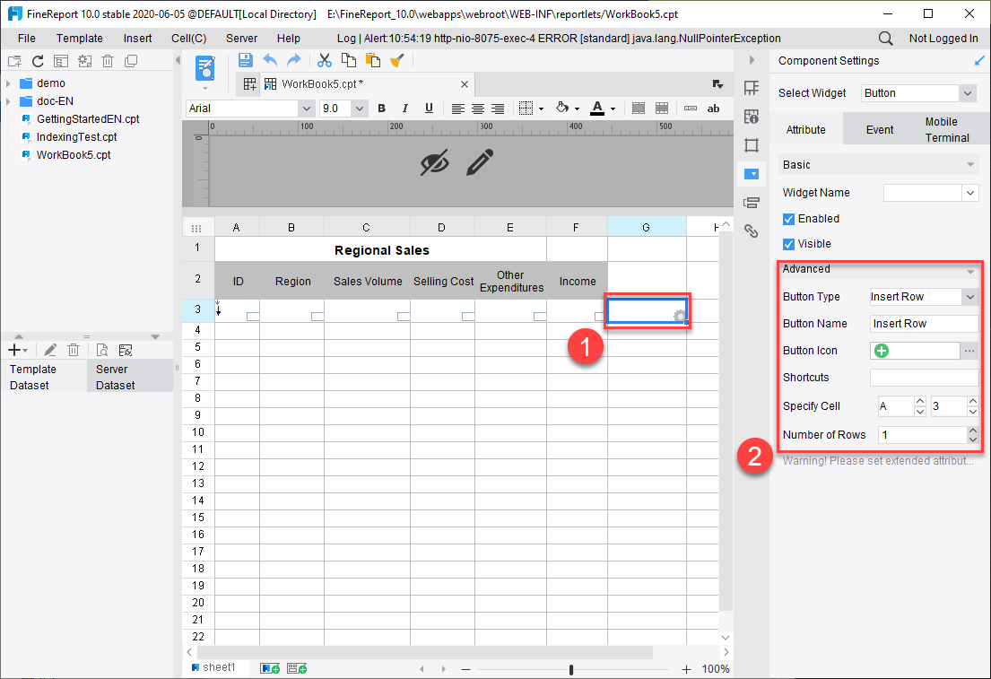 JS Insert Customized Number of Rows-FineReport Help Document