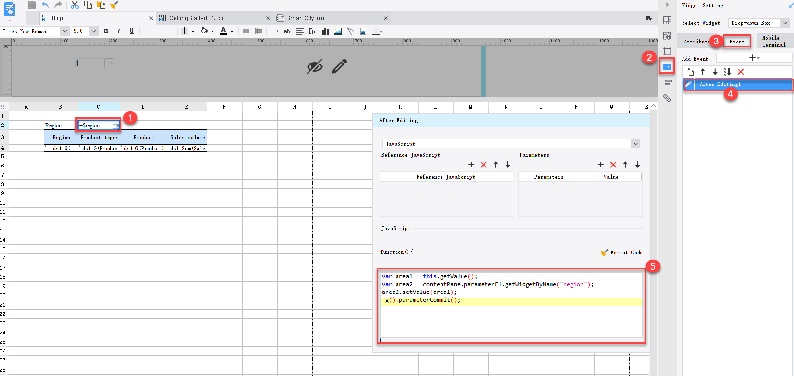 JS Execute Query using Widgets for Data Entry-FineReport Help Document