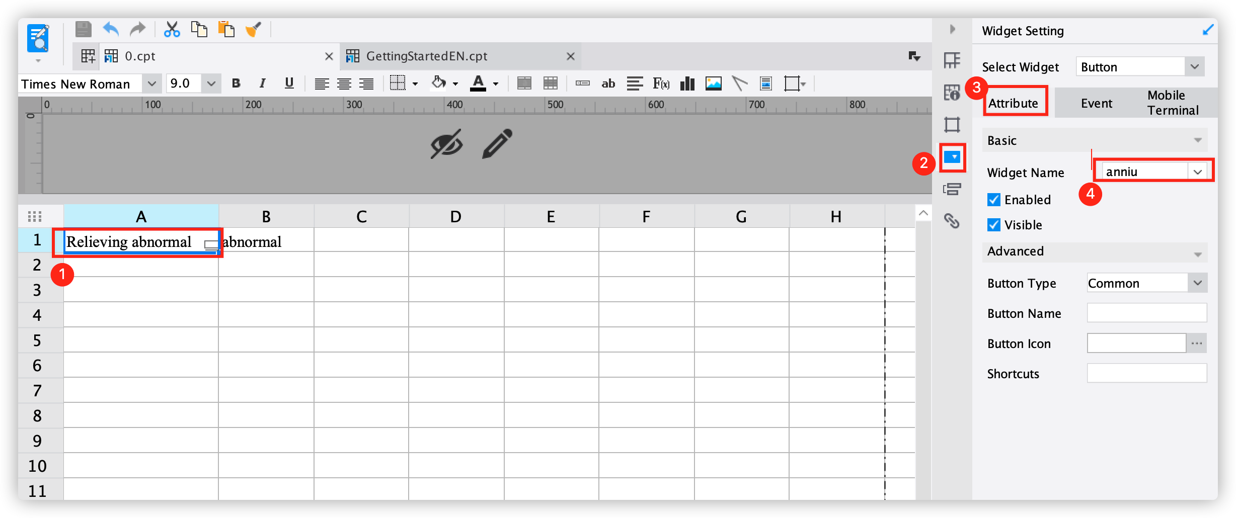 JS Assign a Value to a Cell by Clicking a Button-FineReport Help Document