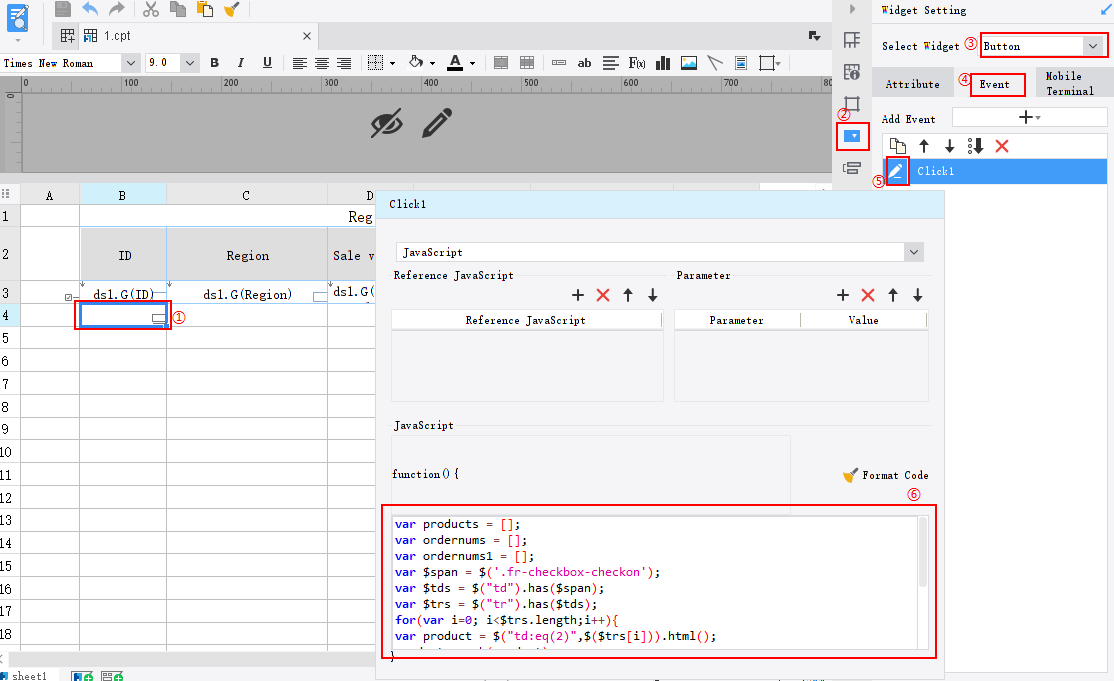 JS Get the Values of Certain Cells in Rows with Checked Box-FineReport ...