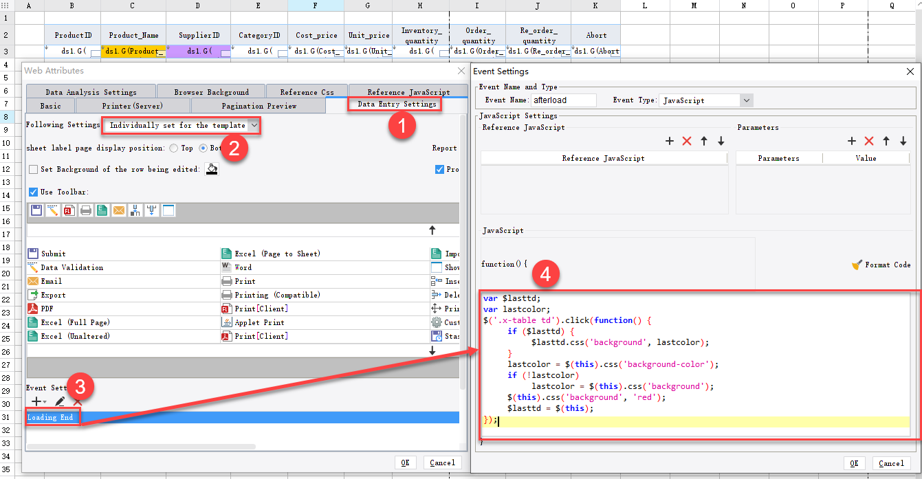 JS Change the Background Color of the Selected Cell-FineReport Help ...