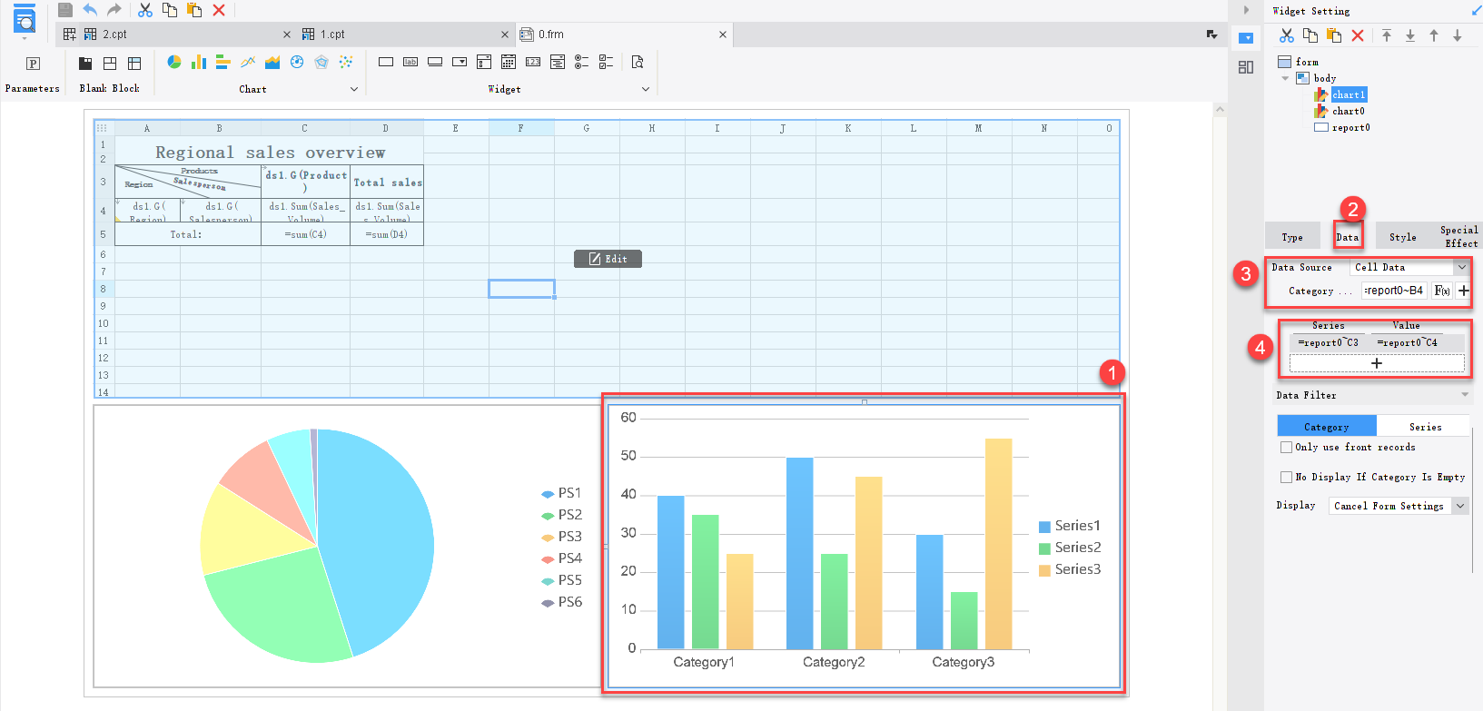 JS Refresh Data the Chart of a Dashboard-FineReport Help Document
