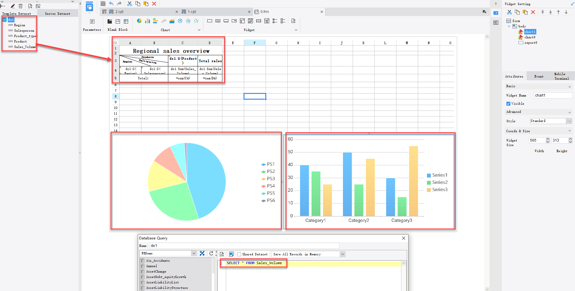JS Refresh Data the Chart of a Dashboard-FineReport Help Document