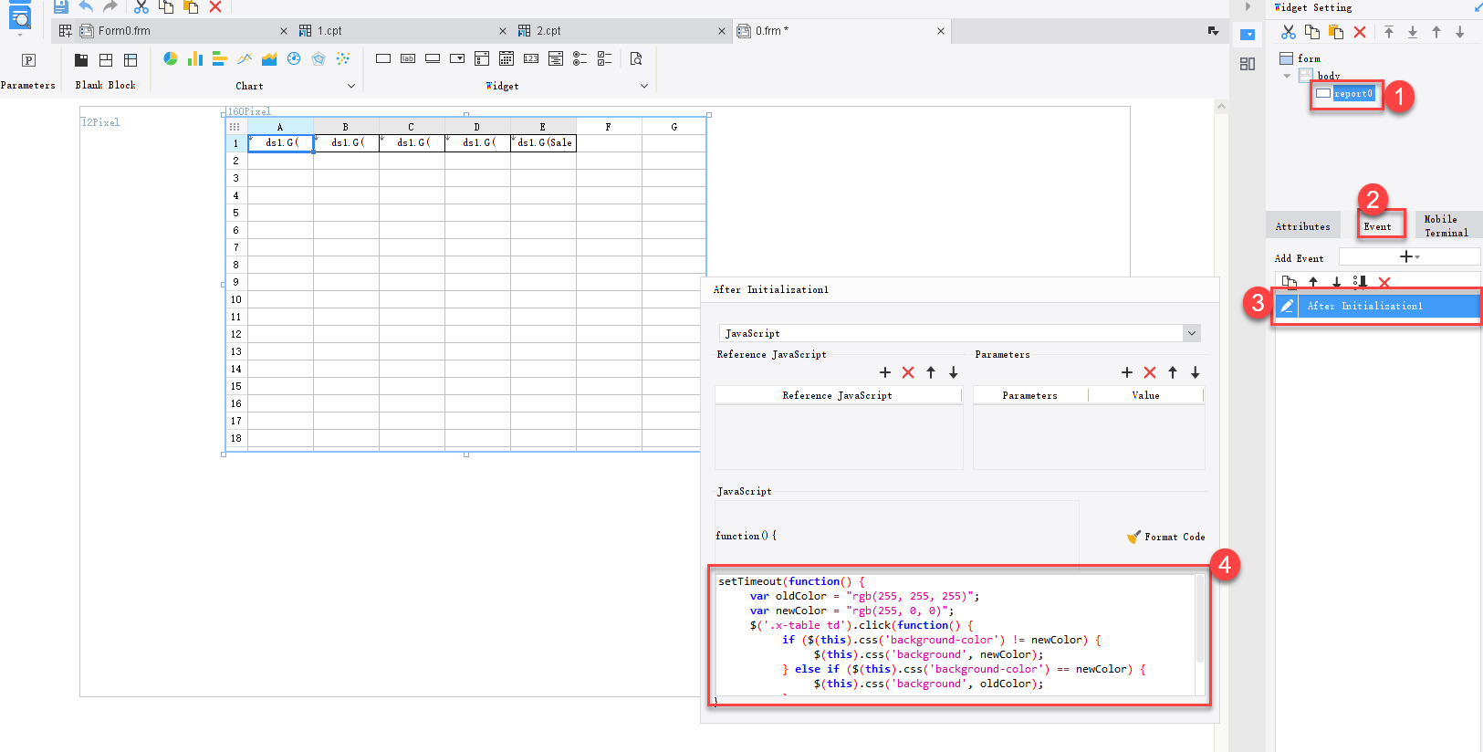JS Change and Restore the Background Color by Clicking-FineReport Help ...