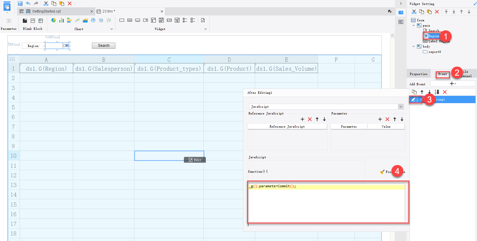 JS Automatic Query in Dashboards-FineReport Help Document