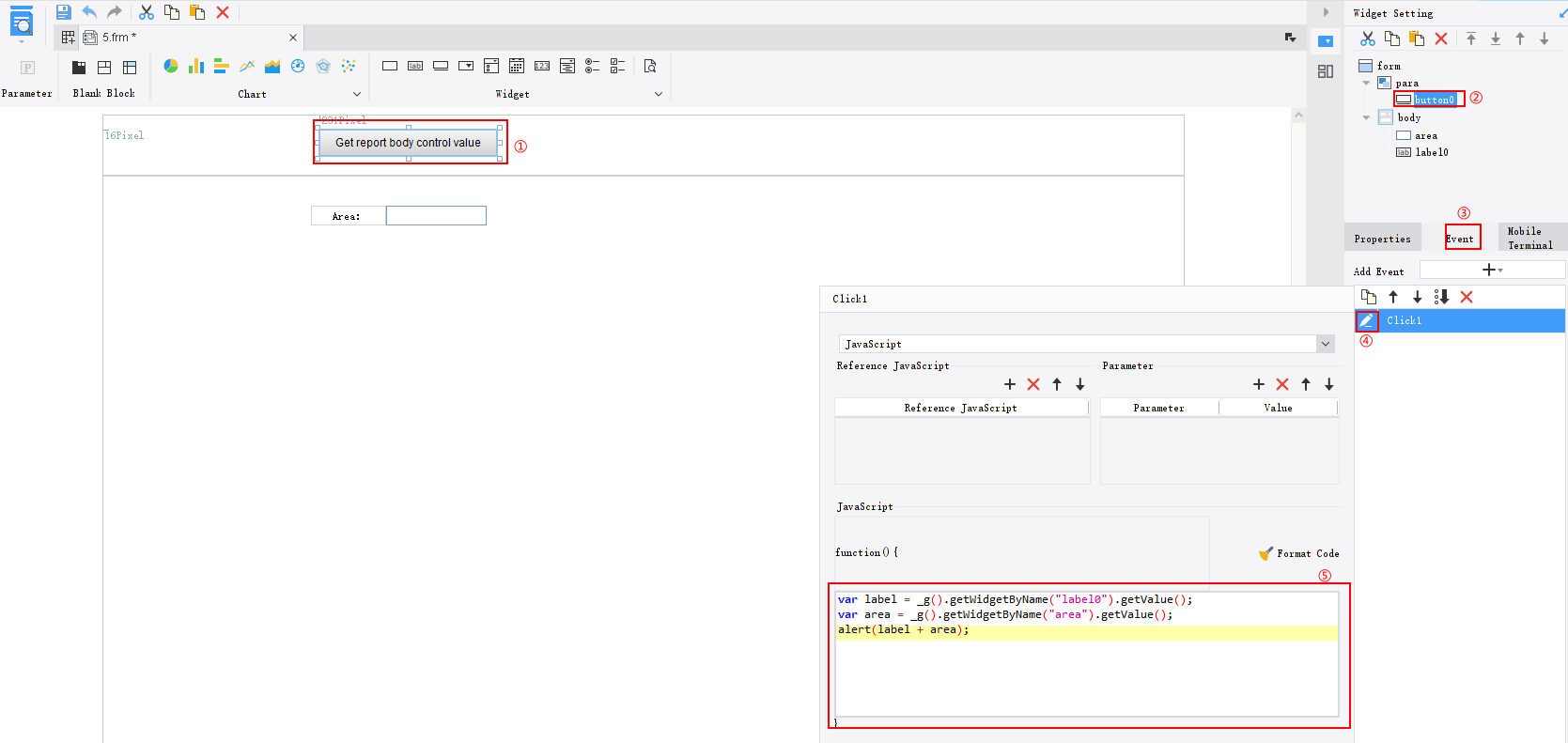 JS Get the Values from Report Widget in the Parameter Pane-FineReport Help Document