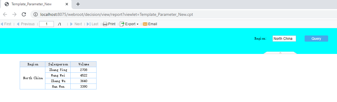 Report Parameter Pane API-FineReport Help Document