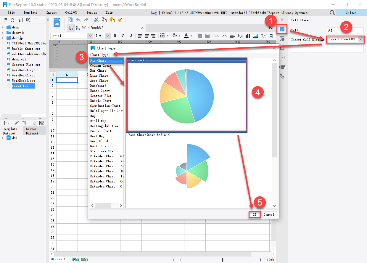 Pie Chart-FineReport Help Document