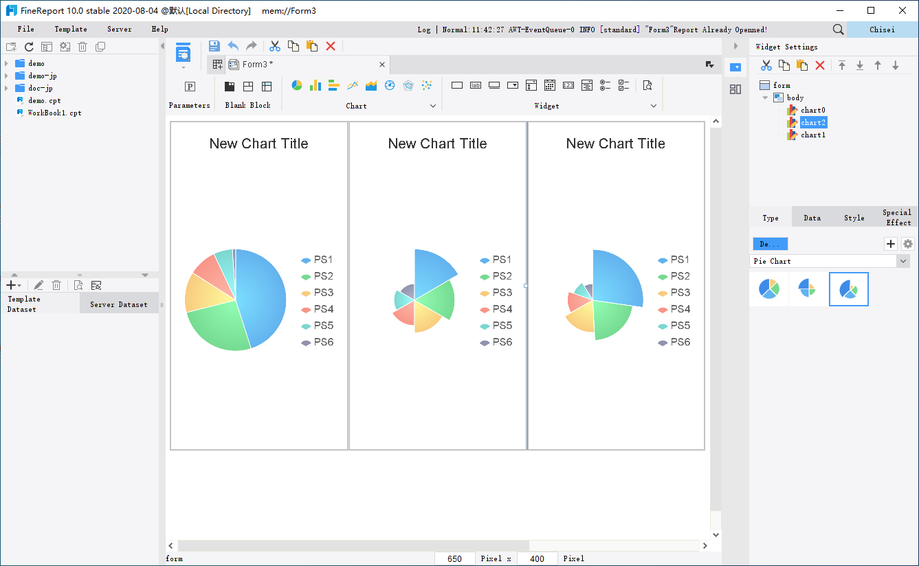 Pie Chart-FineReport Help Document