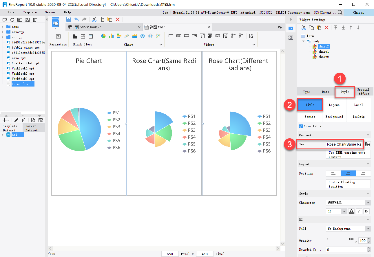 Pie Chart-FineReport Help Document