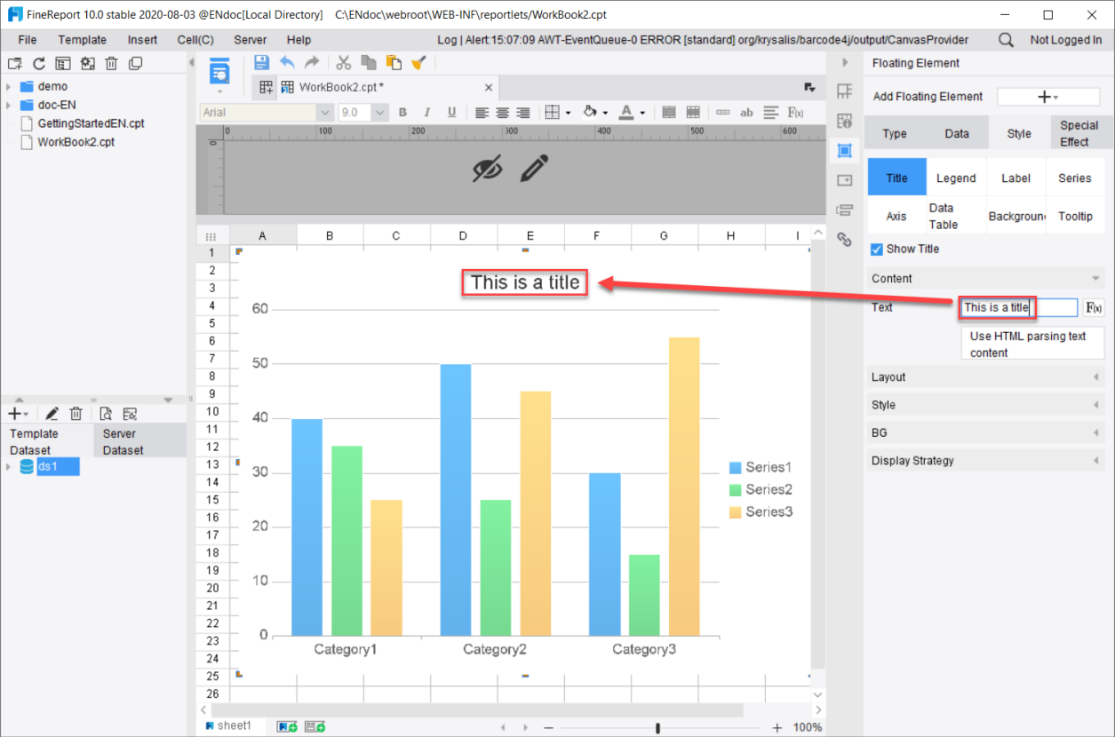 Chart Title-FineReport Help Document