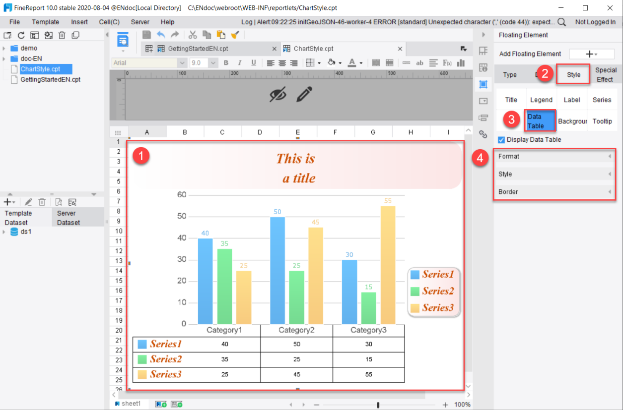 Chart Data Table-FineReport Help Document