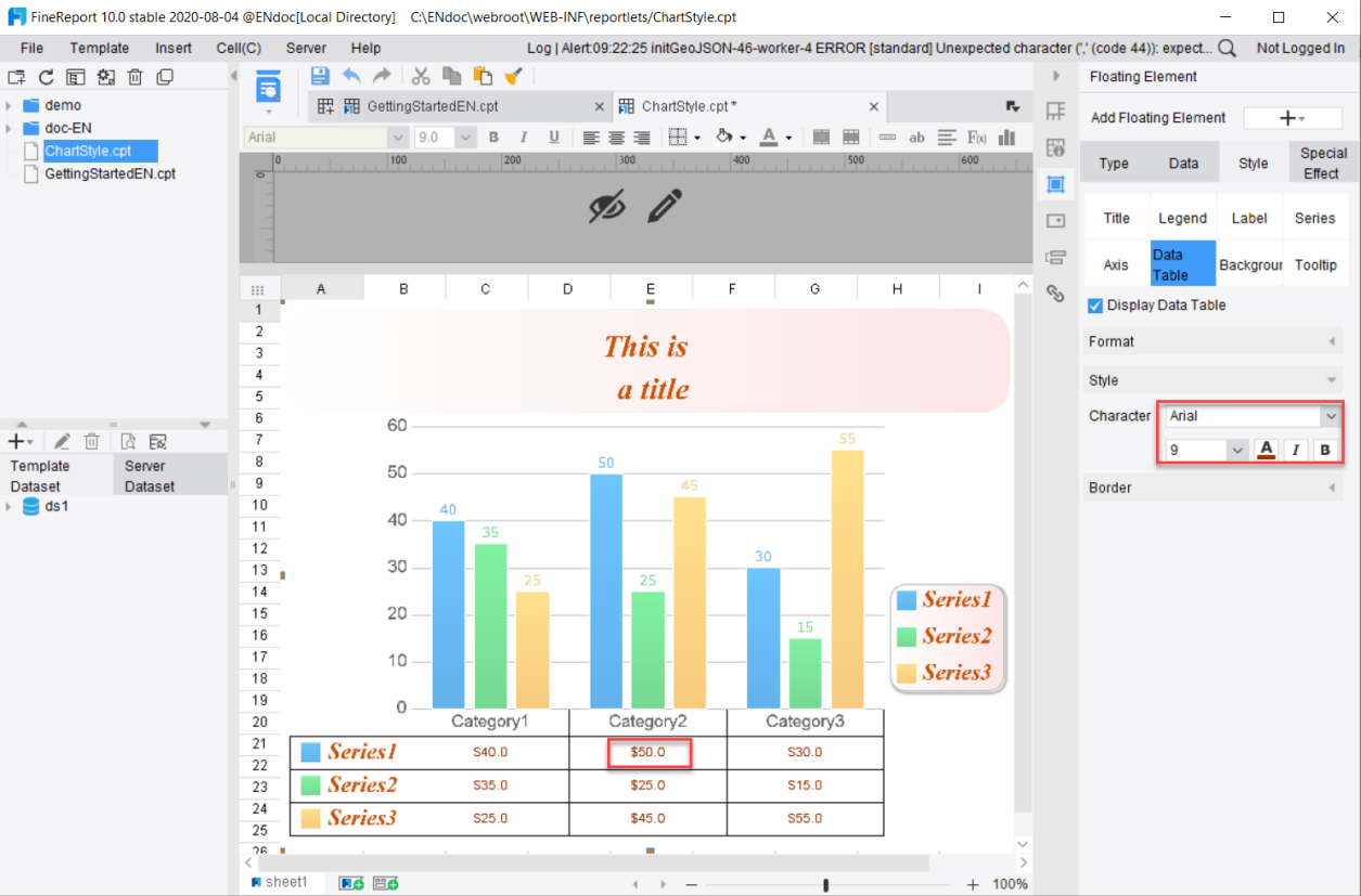 Chart Data Table-FineReport Help Document